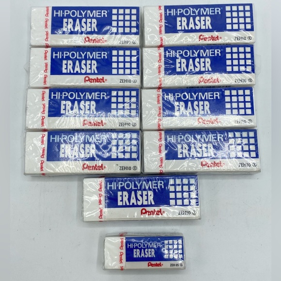 Pentel | Office | Pentel Hipolymer Pack Large Size Erasers Nonabrasive ...